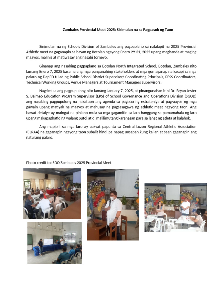 Sport News-Provincial Meet 2025 | PDF