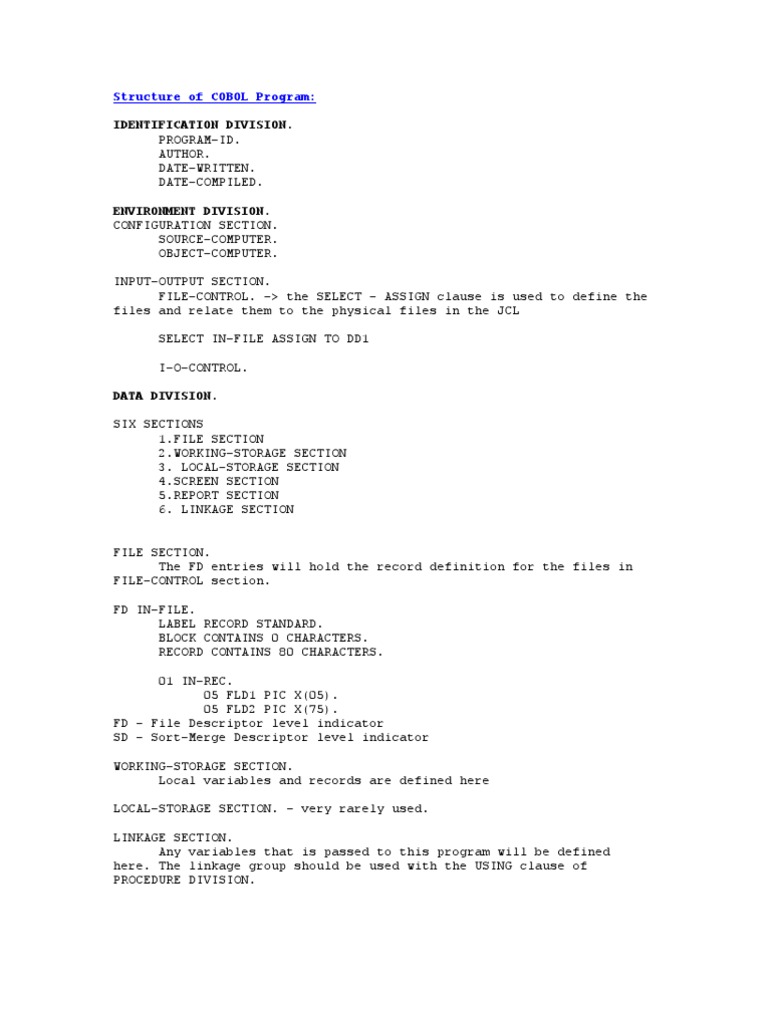 1 0 Cobol Funda Pdf Subroutine Array Data Structure 3701