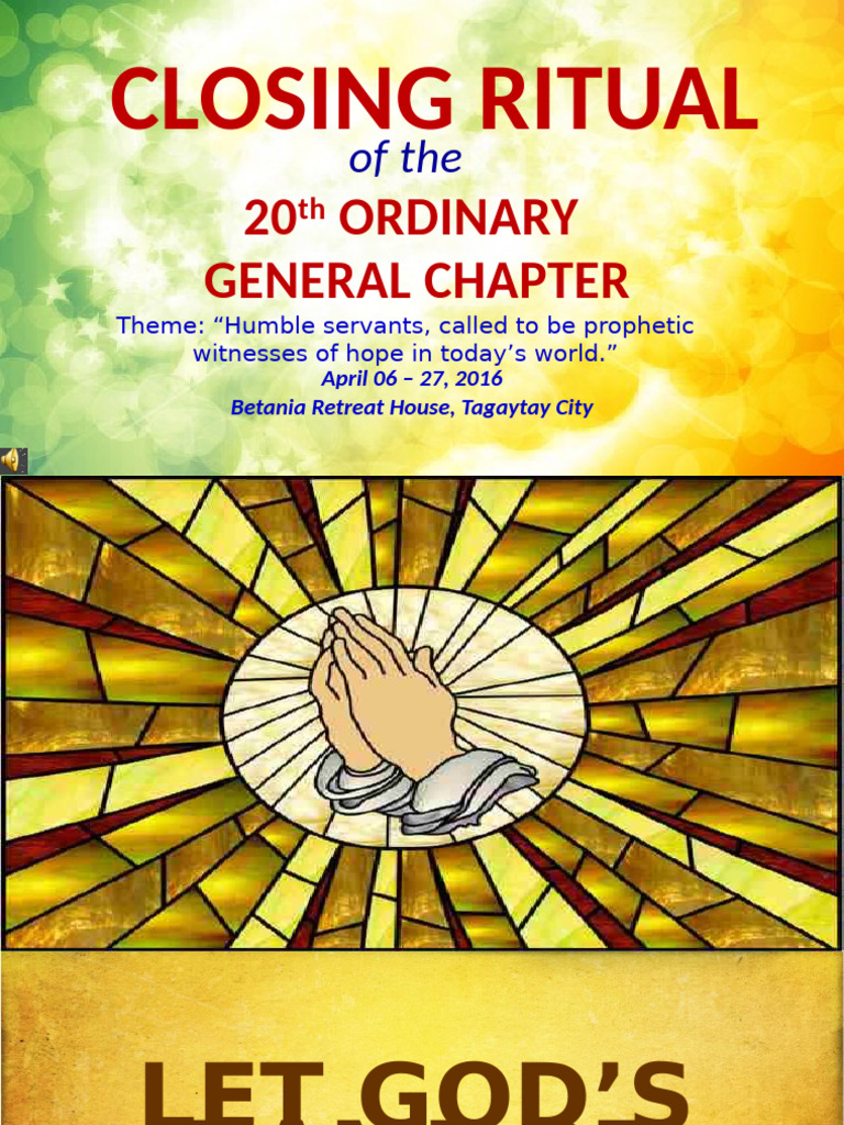 20th General Chapter Closing Ritual | PDF