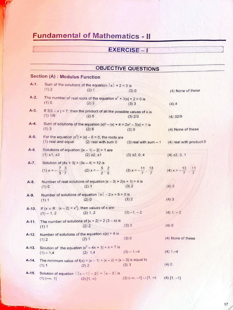 Fundamental Maths STD 11 | PDF