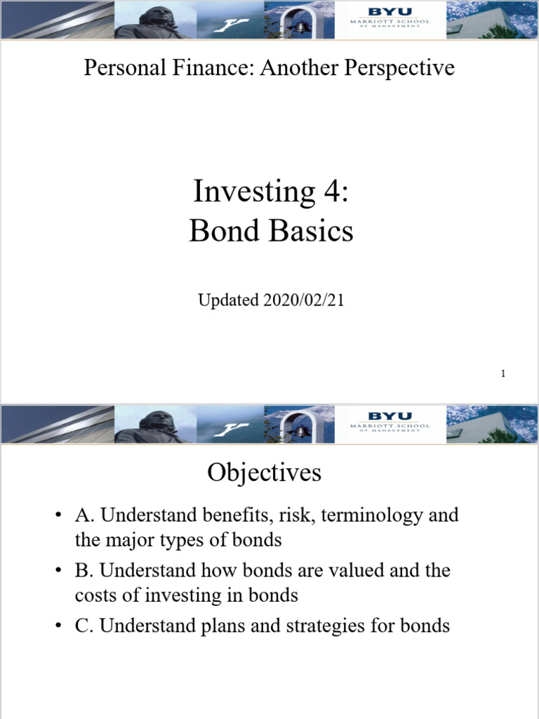Class Pdfs 14 Investments 4 Bond Basics PDF | PDF | Bonds (Finance ...