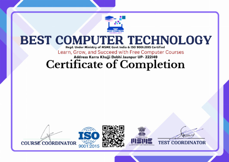 Pankaj Dca Certificate | PDF