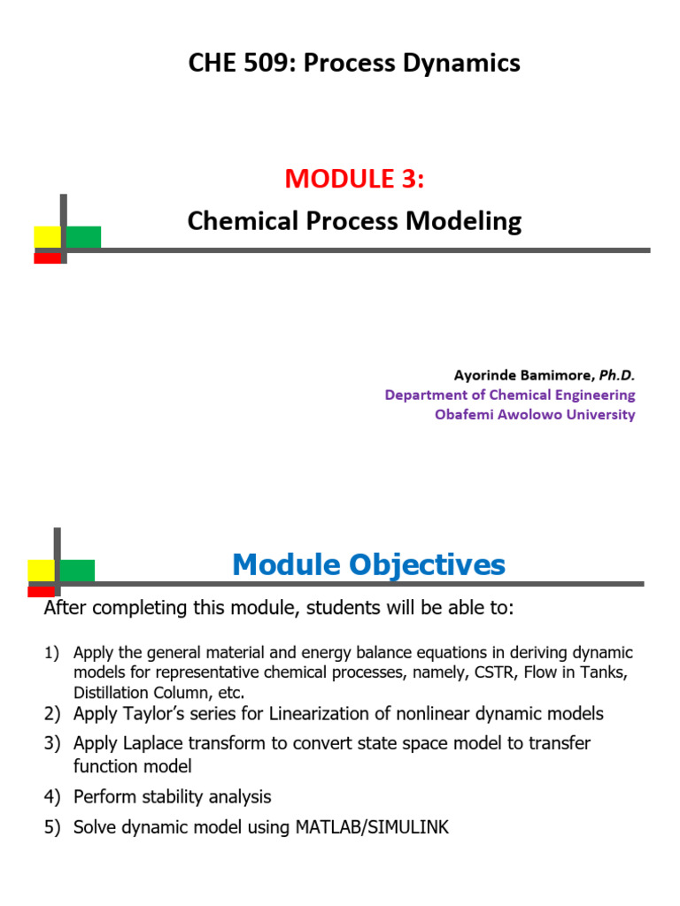 WEEK 3 MODULE 3 - Chemical Process Systems Modeling2 | PDF | Chemical ...