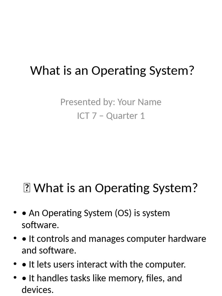 Operating System Presentation | PDF