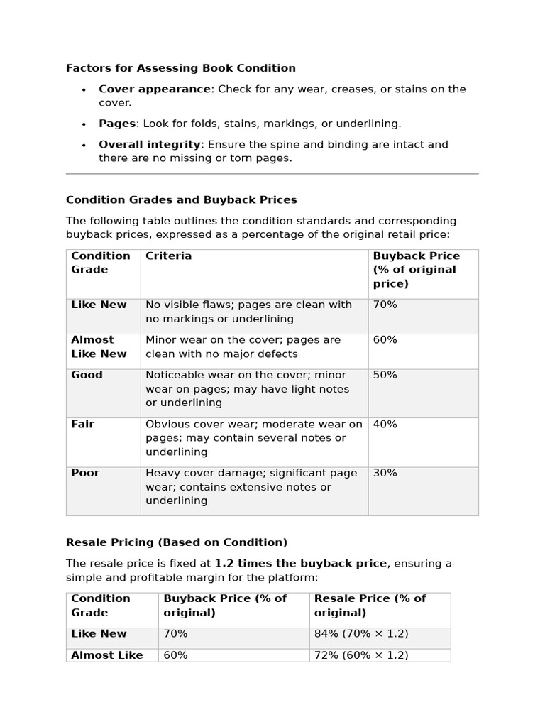 Factors For Assessing Book Condition | PDF