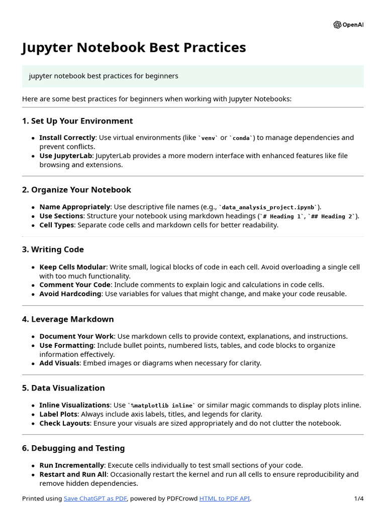 Jupyter Notebook Best Practices | PDF | Software Engineering | Computing