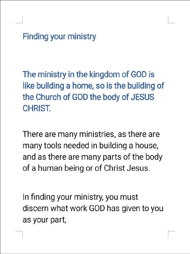 Finding Your Ministry | PDF