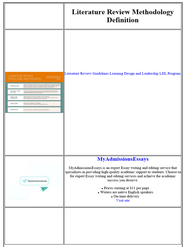 Literature Review Methodology Definition | PDF | Systematic Review ...