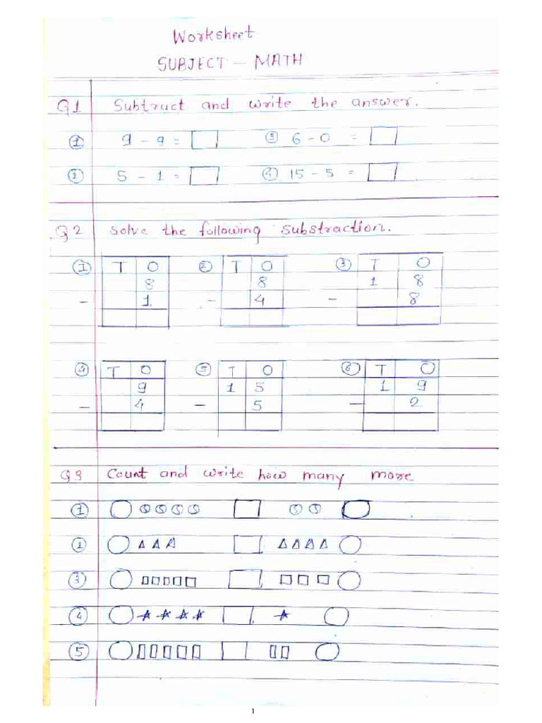 Maths Worksheet | PDF