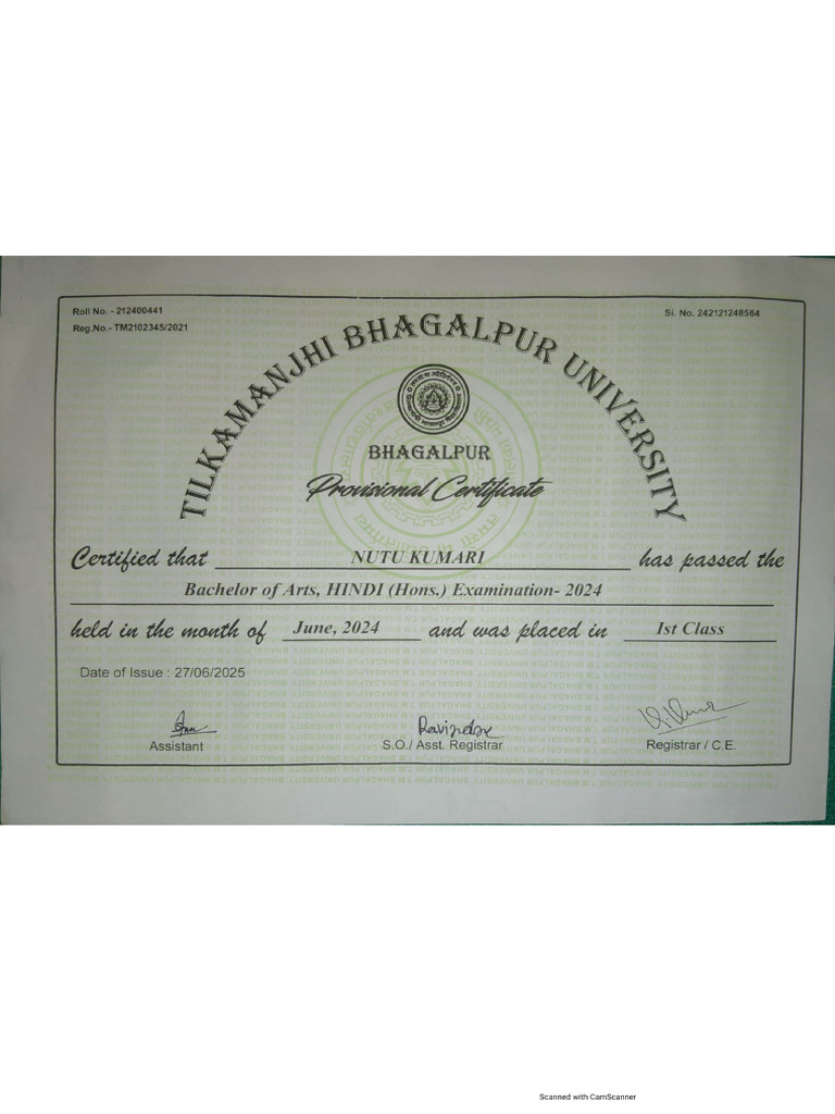 Nitu Certificate | PDF