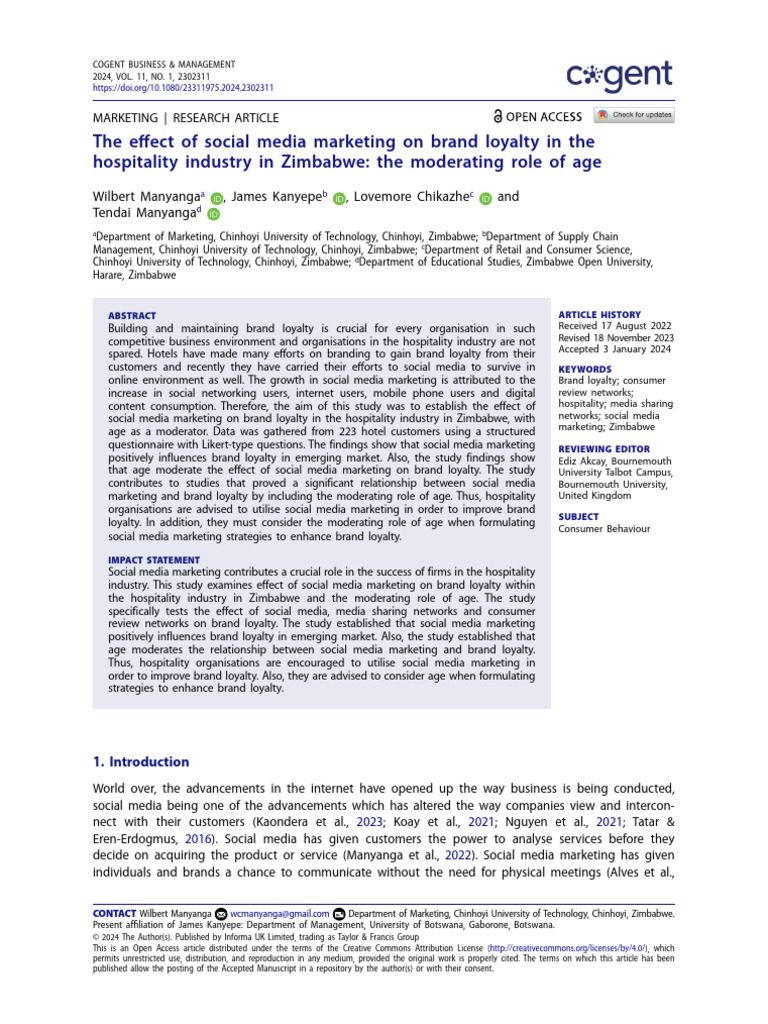 The Effect of Social Media Marketing On Brand Loya | PDF | Brand ...