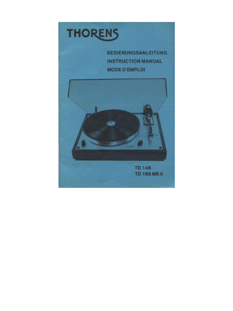 Thorens TD 166 | PDF