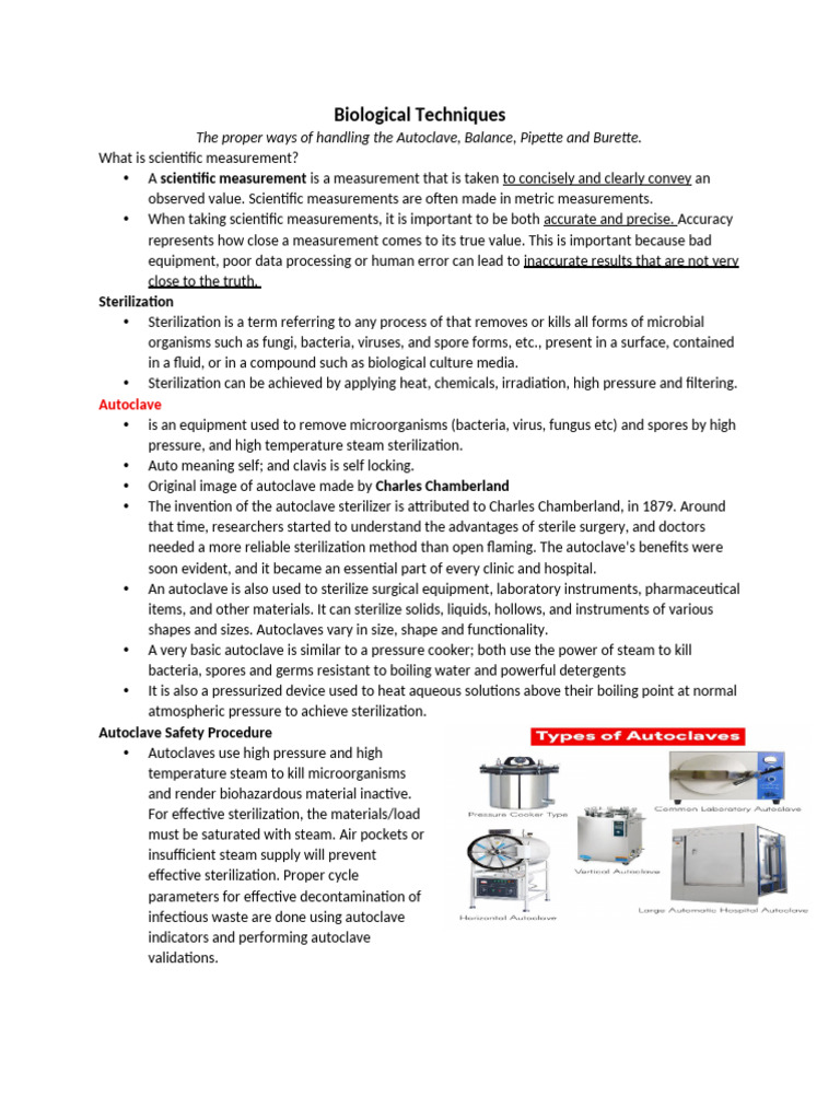 Autoclave and Balance Safety Guidelines | PDF | Weighing Scale ...
