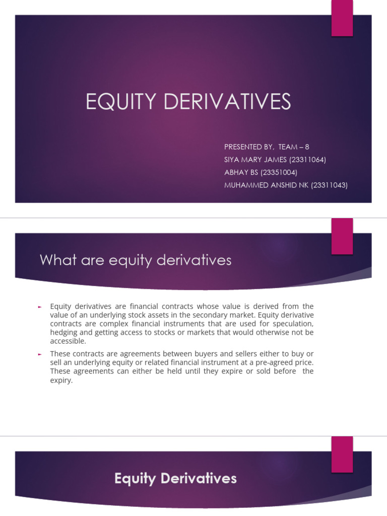 Overview of Equity Derivatives | PDF | Futures Contract | Derivative ...