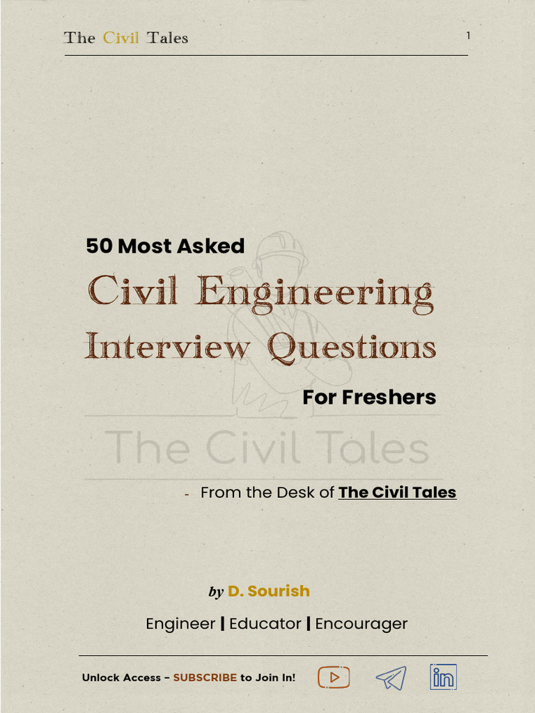 50 Most Asked - Civil Engineering Lnterview Questions | PDF | Concrete | Strength Of Materials