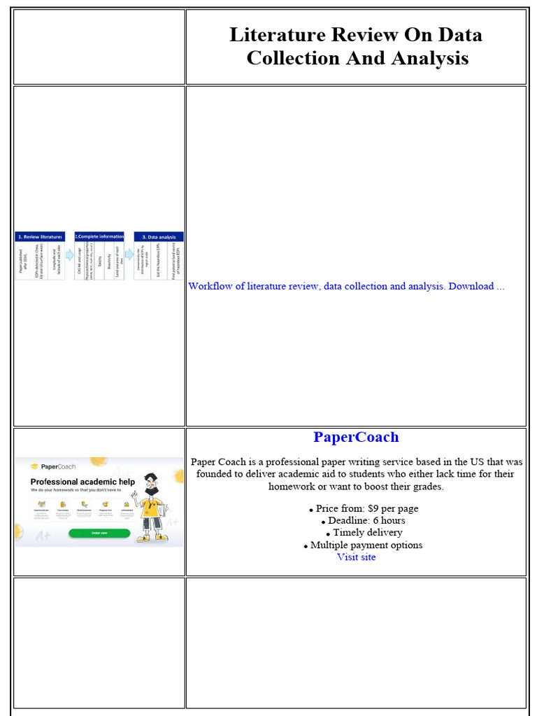 Literature Review On Data Collection and Analysis | PDF | Methodology | Data