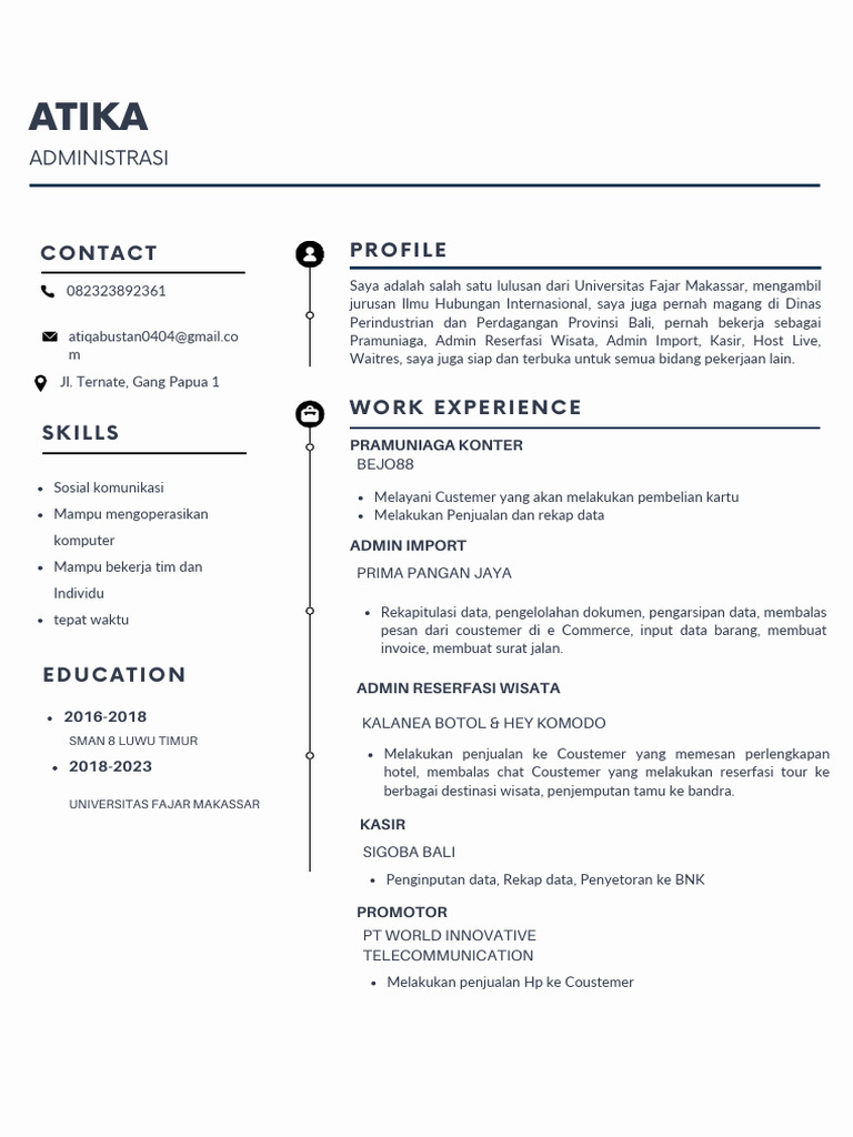 Blue and Gray Simple Professional CV Resume | PDF
