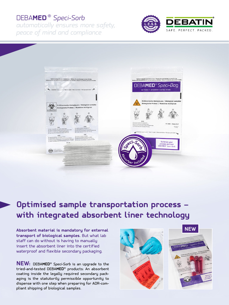 DEBAMED Speci-Sorb - Optimised Sample Transportation Process - With ...