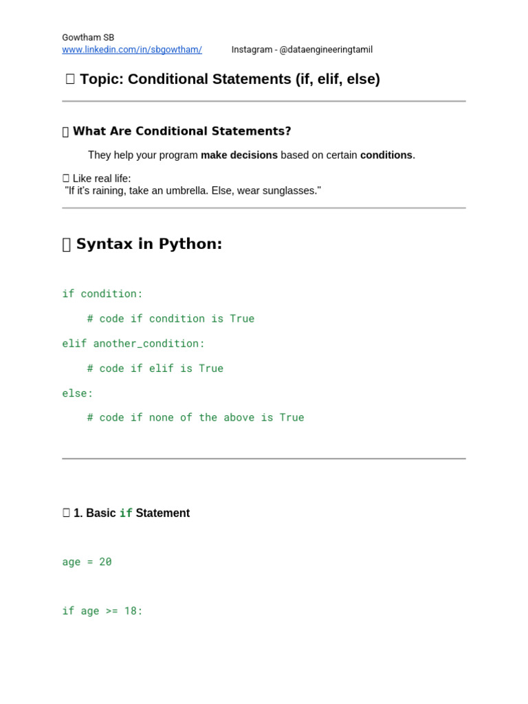 24 Conditional Statements | PDF | Computing | Computer Programming