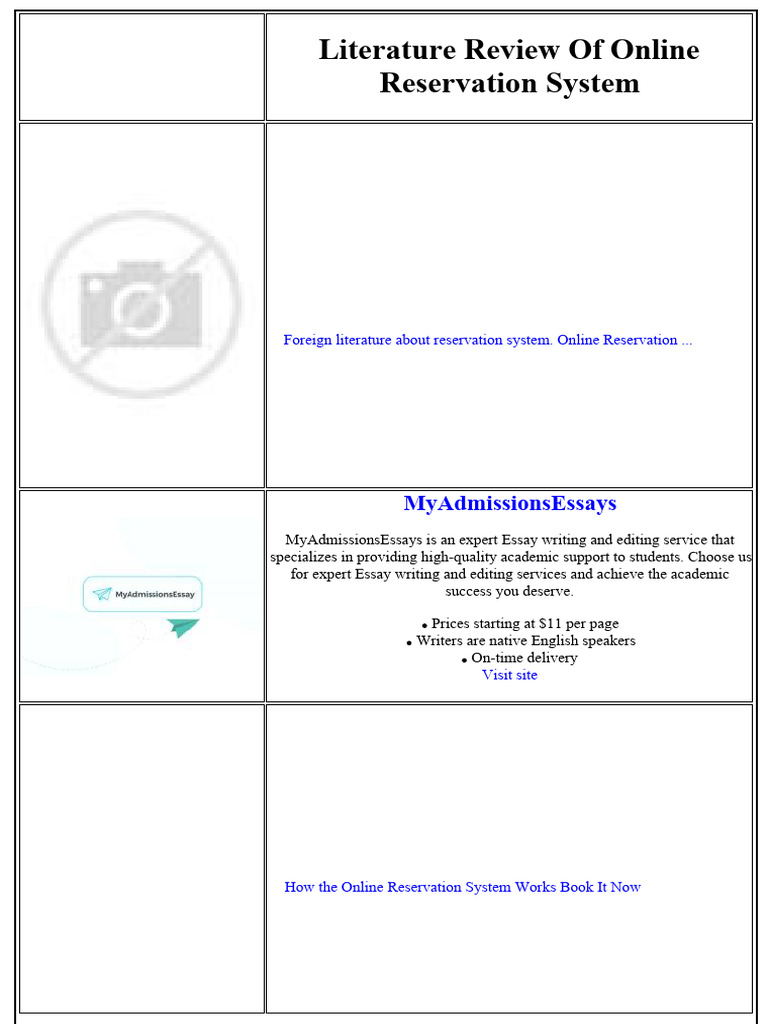 Literature Review of Online Reservation System | PDF | System | Essays