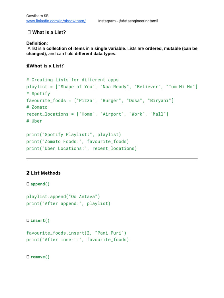 27-30 List Tuple Dict Set | PDF | Computer Programming | Computing