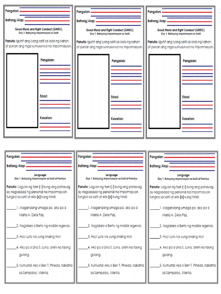 w1 q1 Worksheet | PDF