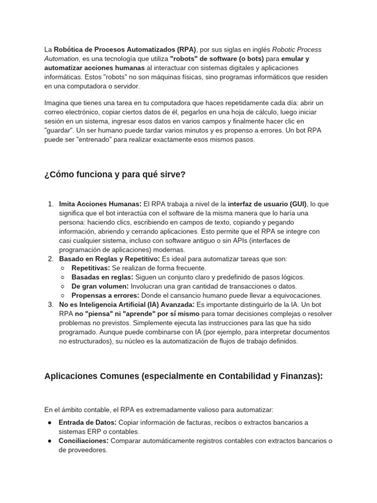 Automatización de Procesos con RPA | PDF | Internet Bot | Inteligencia ...