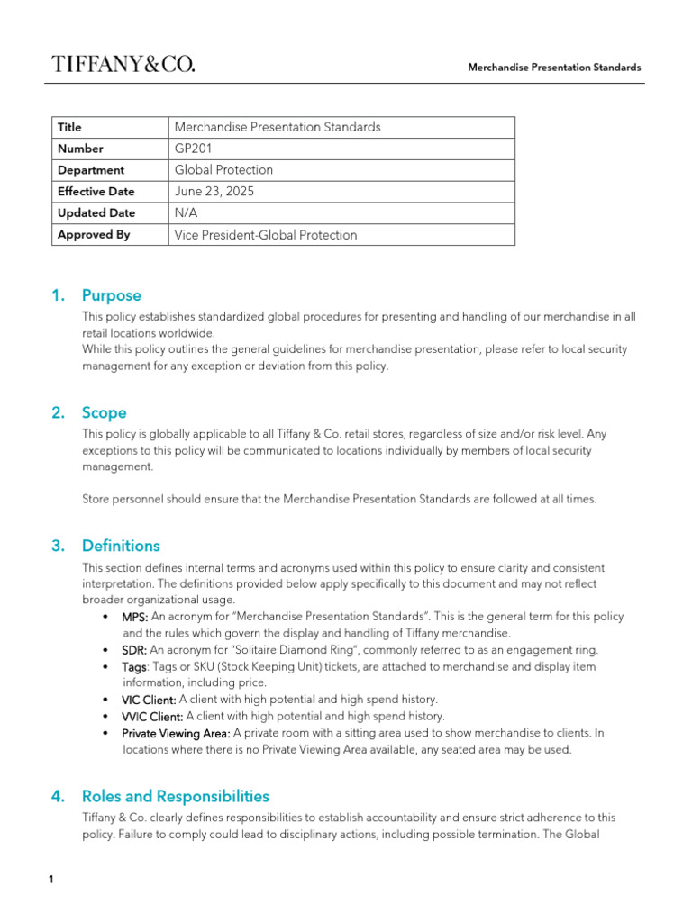 2025 Merchandise Presentation Standards | PDF | Merchandising | Policy
