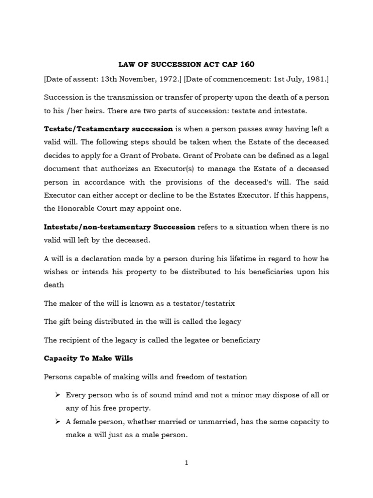 Understanding the Law of Succession | PDF | Will And Testament | Intestacy
