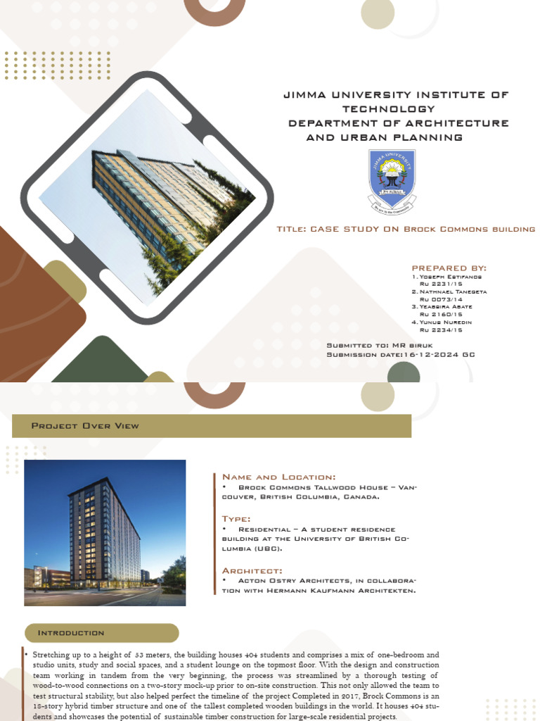 Brock Commons Building Case Study | PDF | Building Insulation | Concrete