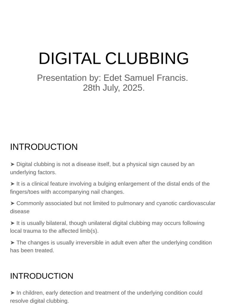 Understanding Digital Clubbing Mechanisms | PDF | Nail (Anatomy ...
