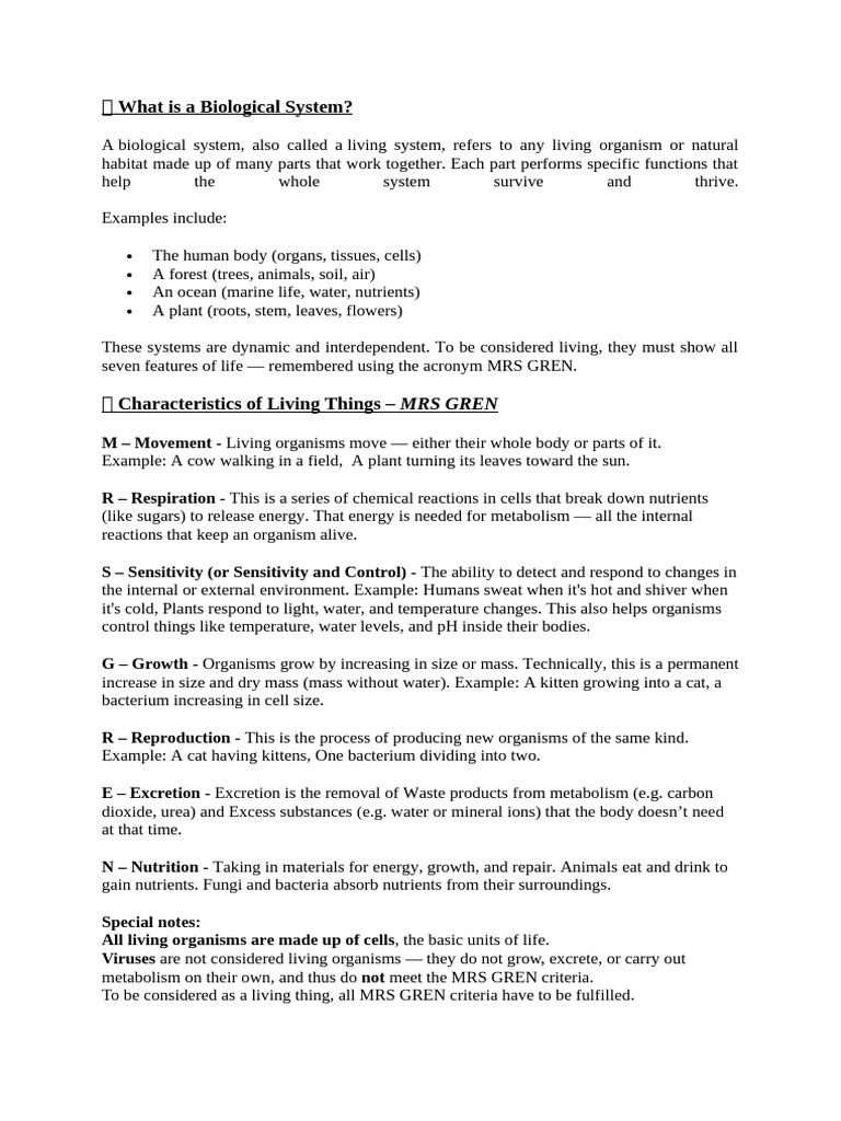 Understanding Biological Systems | PDF | Organisms | Biology