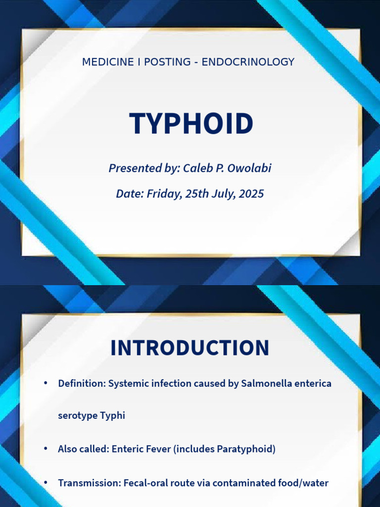 Typhoid Fever Overview by Caleb Owolabi | PDF | Medical Specialties ...