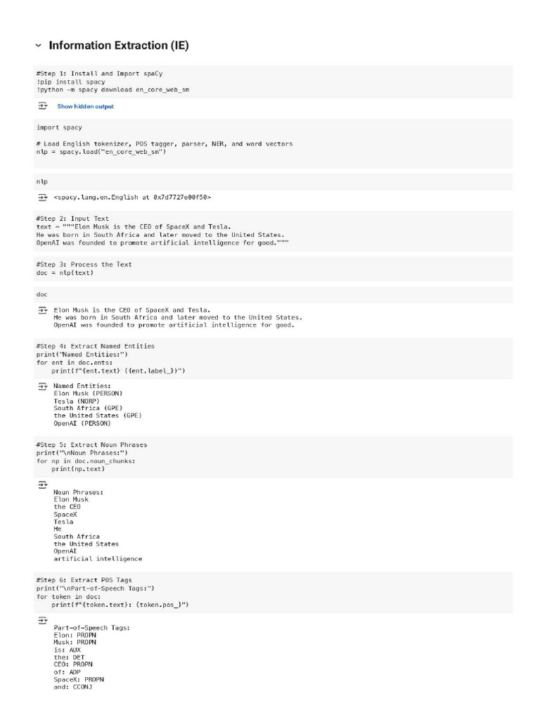 4-Information Extraction - Ipynb - Colab | PDF