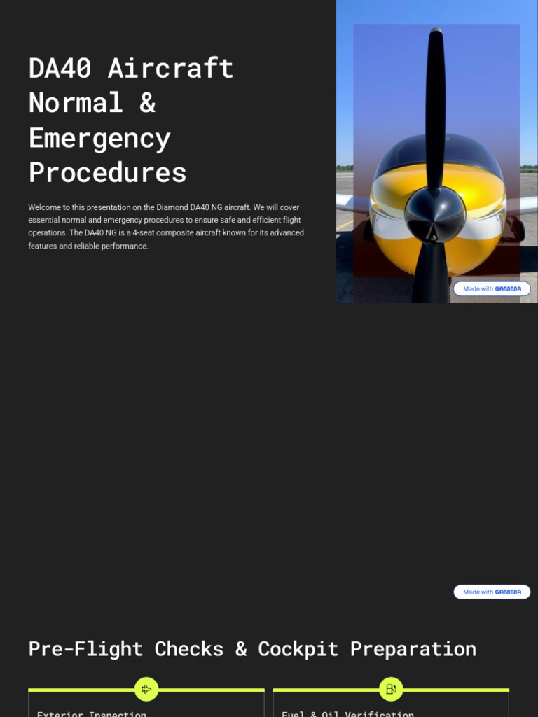 DA40 NG Normal & Emergency Procedures | PDF | Flap (Aeronautics) | Aircraft