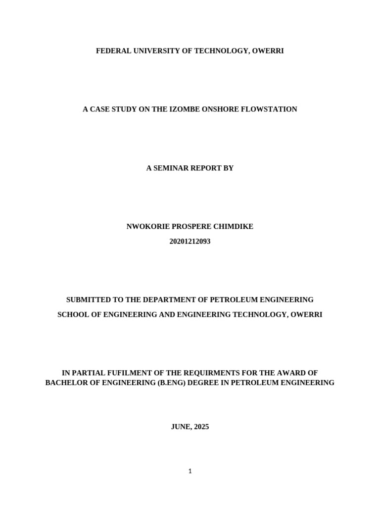 Izombe Onshore Flow Station Analysis | PDF | Natural Gas | Petroleum ...