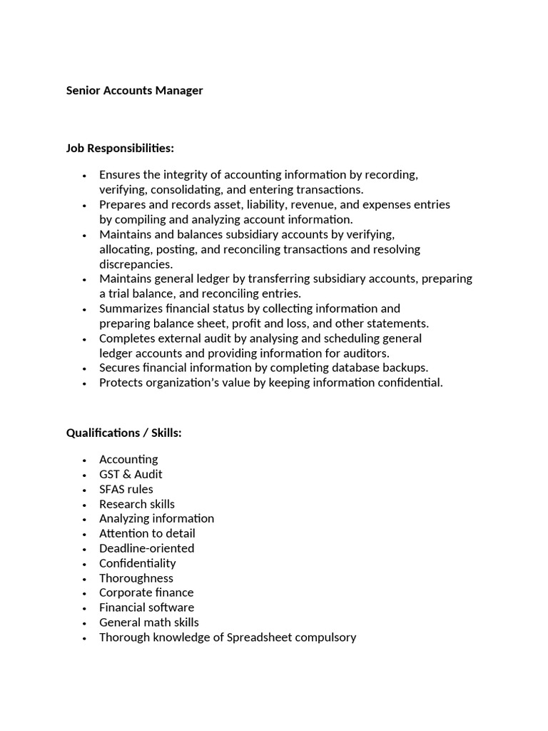 Chartered Accountant Job Profile | PDF
