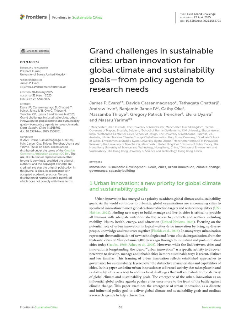 Unit - 5 - Grand Challenges For Sustainable Cities | PDF | Innovation ...