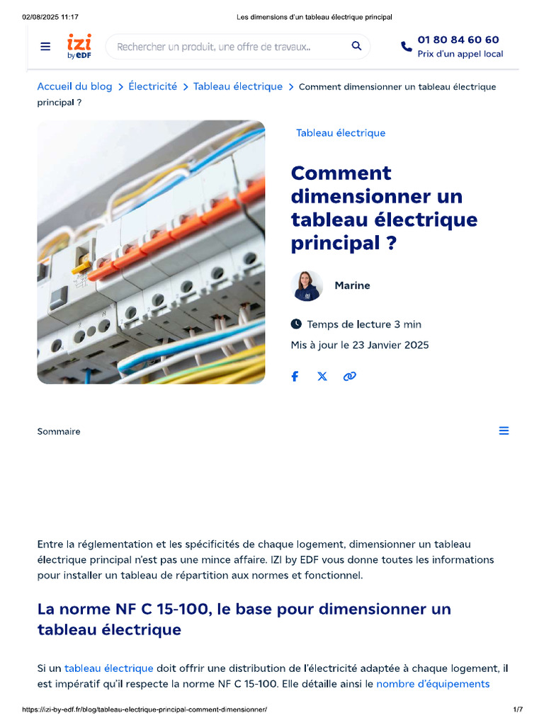 Comment Dimensionner Un Tableau Électrique Principal | PDF
