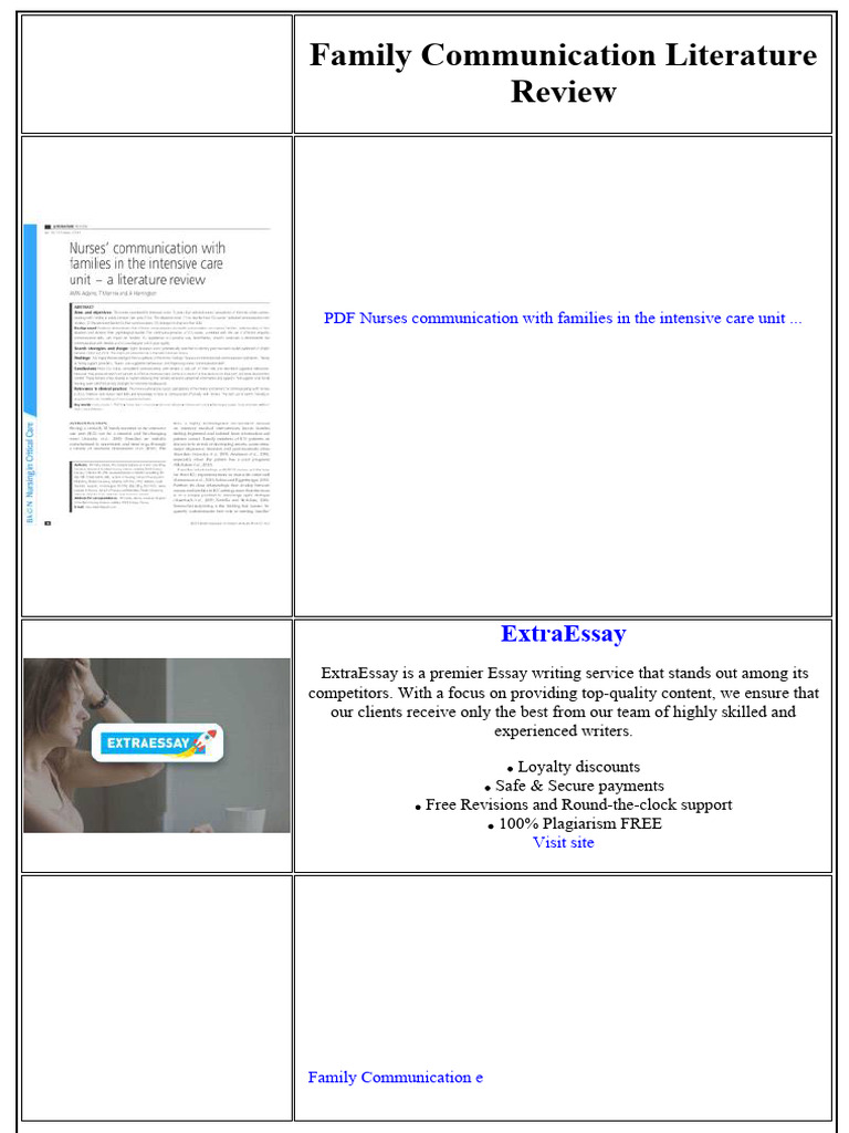 Family Communication Literature Review | PDF | Communication | Essays