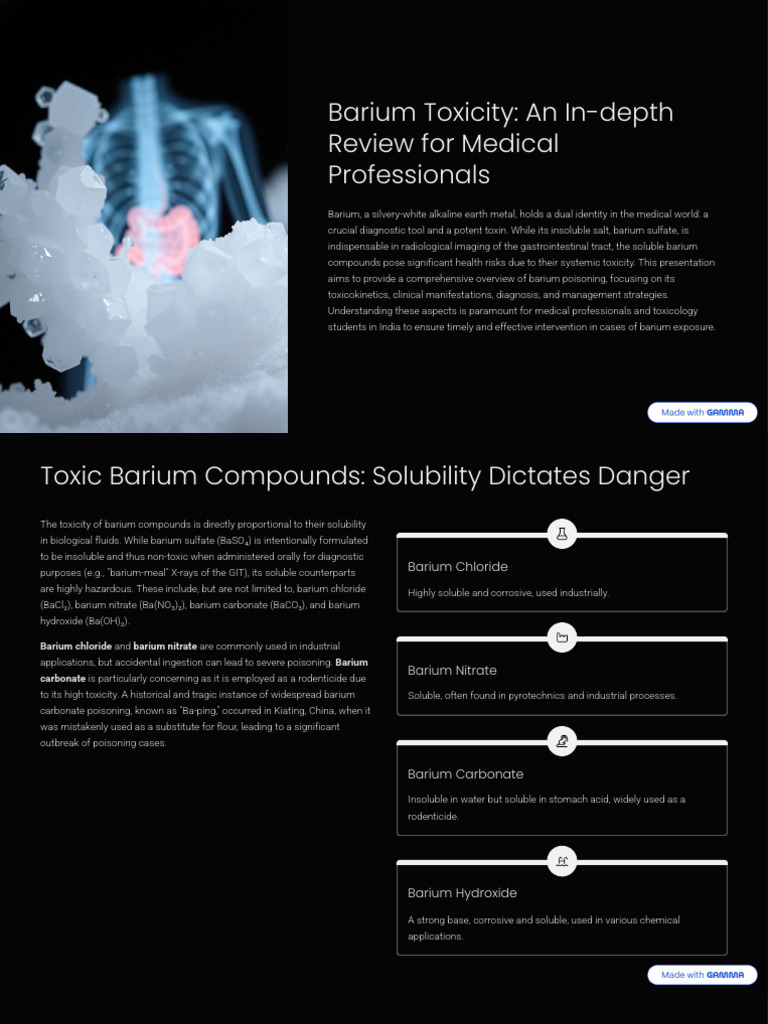 Barium Toxicity An in Depth Review For Medical Professionals | PDF ...