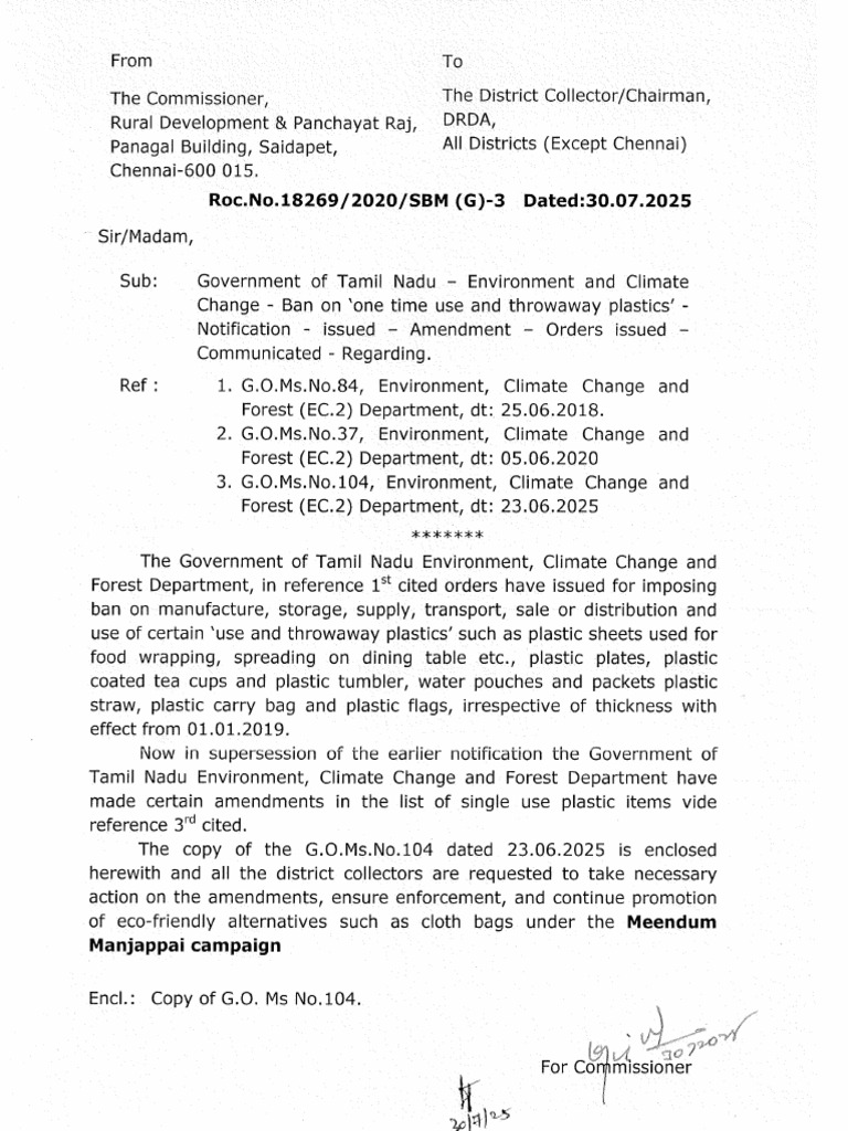 Ban of Single Use Plastics | PDF