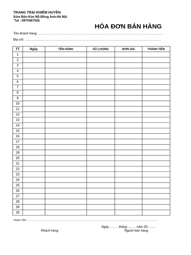 Hoa Don Ban Hang | PDF