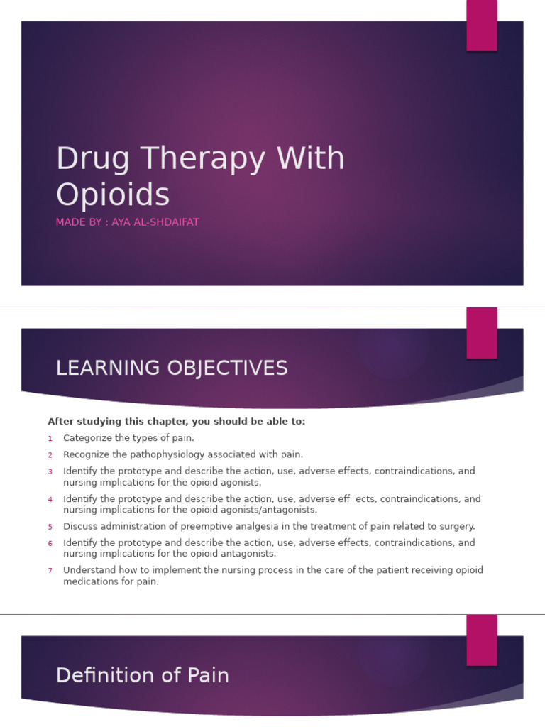 Drug Therapy With Opioids | PDF | Opioid | Analgesic