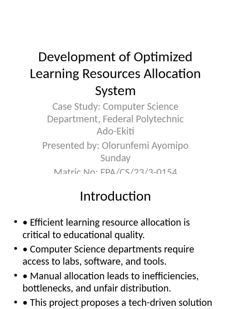 Optimized Resource Allocation Proposal | PDF