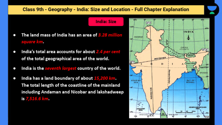 India: Size and Location Overview | PDF