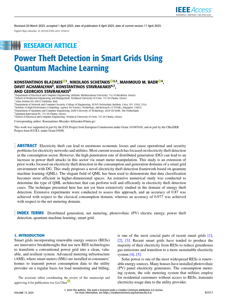 Power Theft Detection in Smart Grids Using Quantum Machine Learning ...