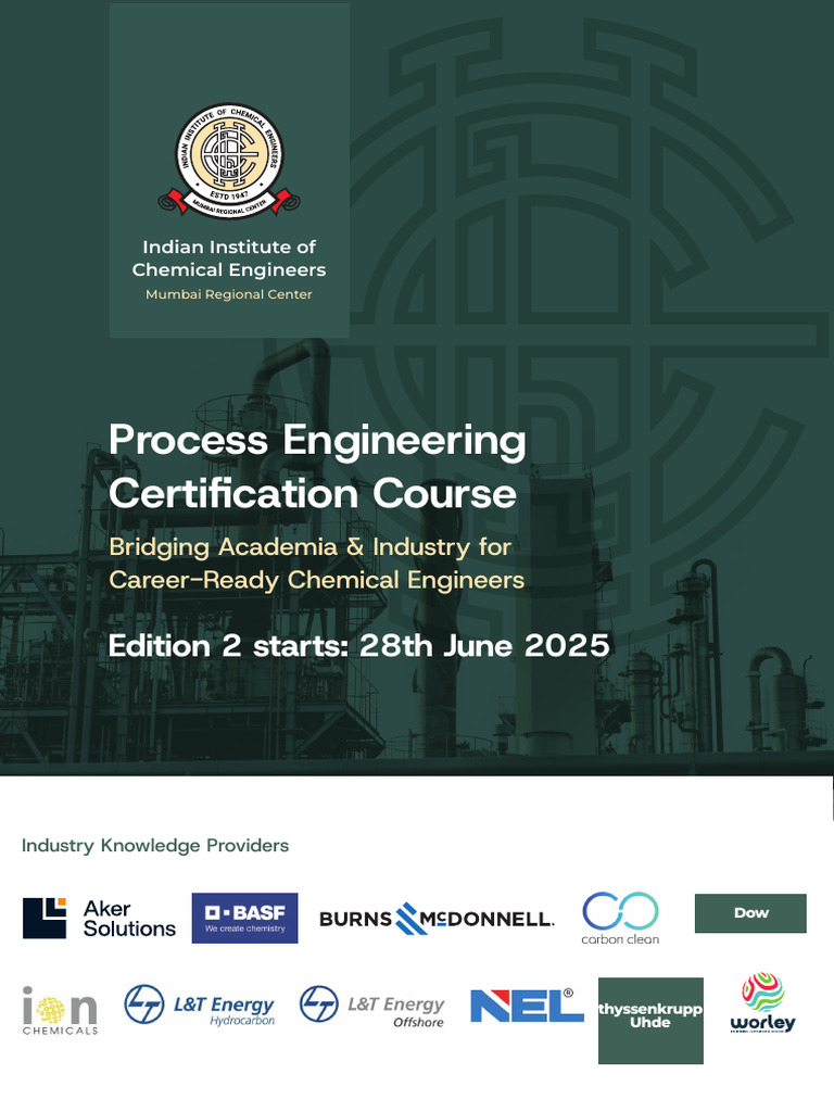 IIChE-MRC - Process Engineering Certificate Course Ed - 02 | PDF | Engineering | Simulation