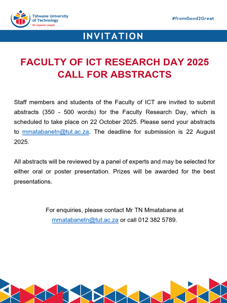 2025 ICT Poster Faculty Research Day-Call for Abstracts | PDF
