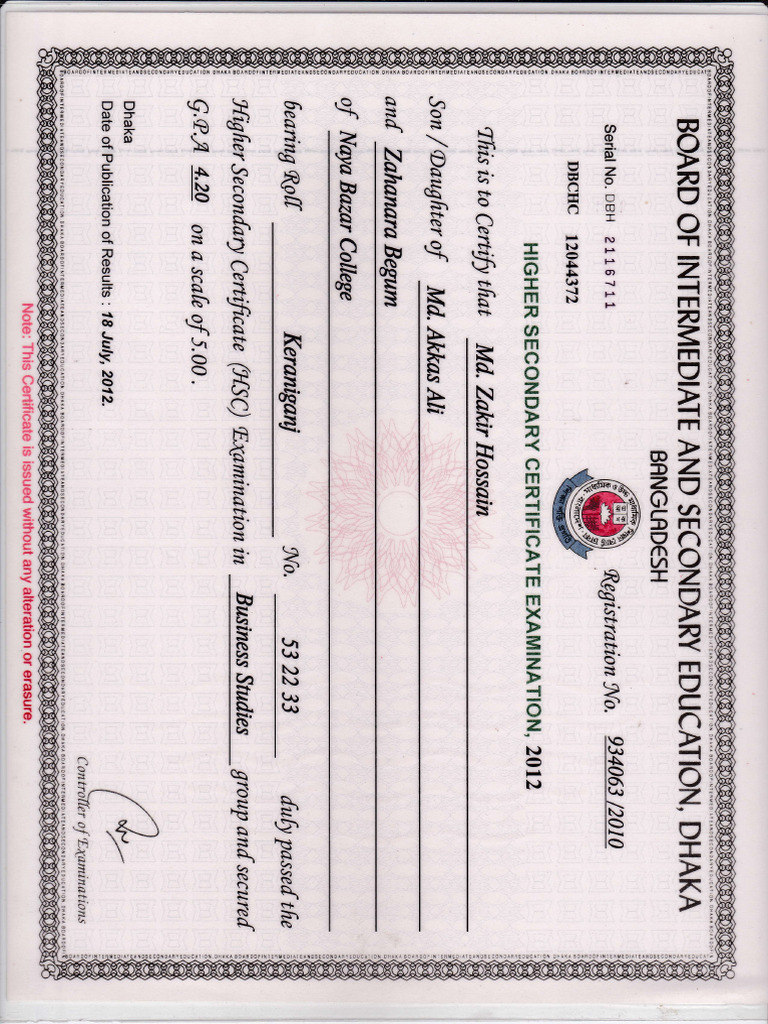 Certificate 121524518458451 Ahare Jibon | PDF